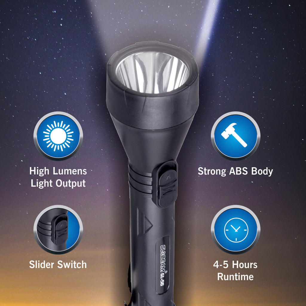 GL 56 LED Torch – Powerful & Rechargeable Flashlight | Globeam India